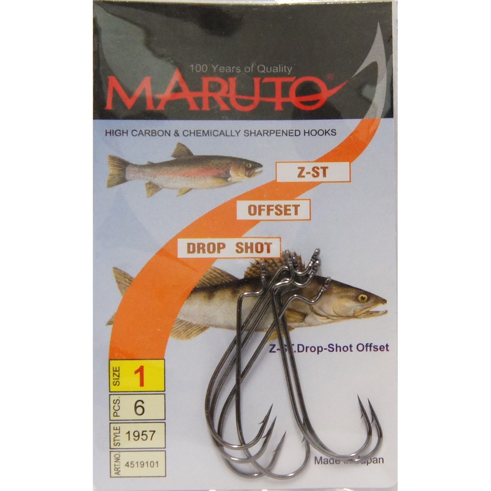 Maruto Z-ST Offset Haken - Angelhaken für Drop Shot Rigs- Hecht, Zander & Barsch | eBay
